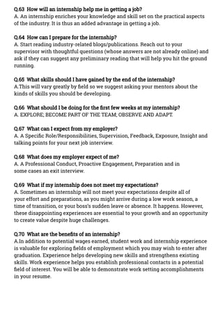 Know it all 101 questions about internships | PDF