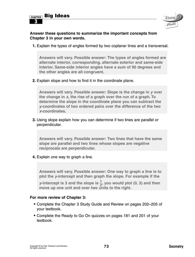 Know it notebook-chapter3 | PDF