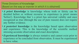 Knowledge and Curriculum, Types of Knowledge | PPTX
