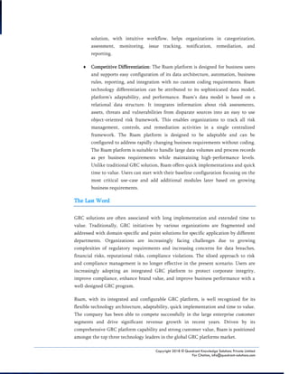 Rsam is Recognized as 2018 Technology Leader in the GRC Platforms Market | PDF