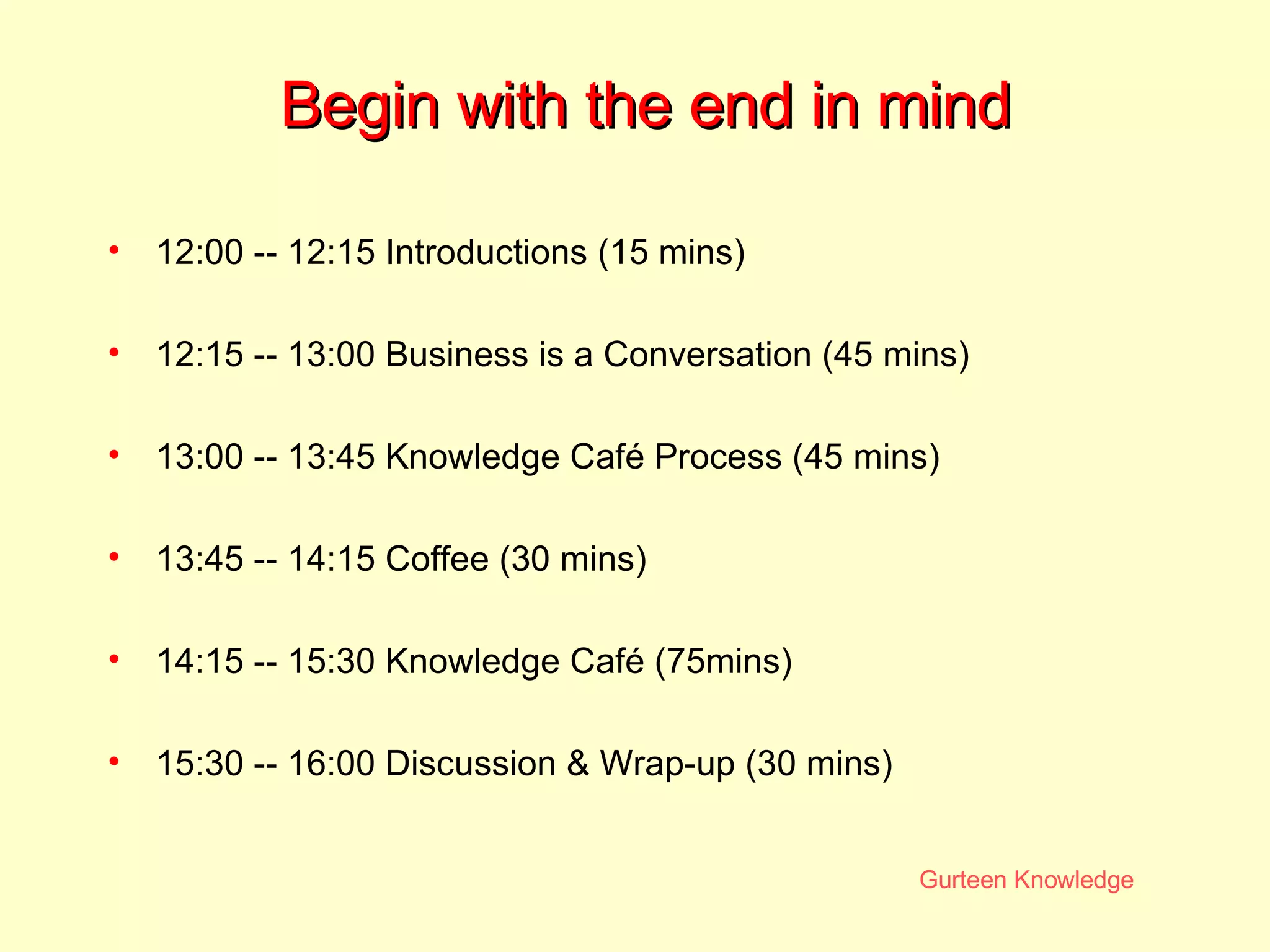 Knowledge Cafe Workshop | PPT