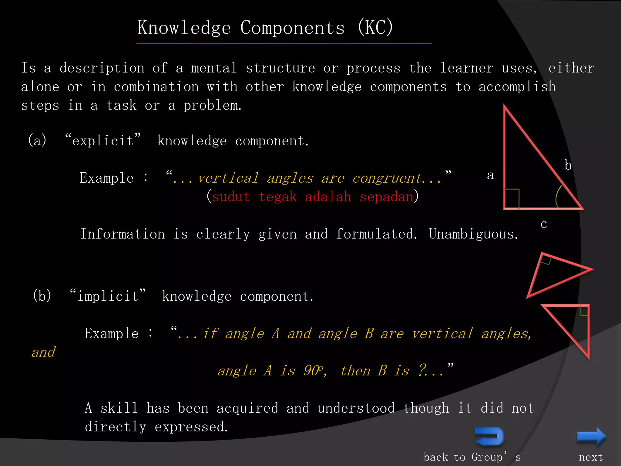 Knowledge Components & Objects | PDF
