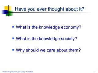 Knowledge economy and society | PPT