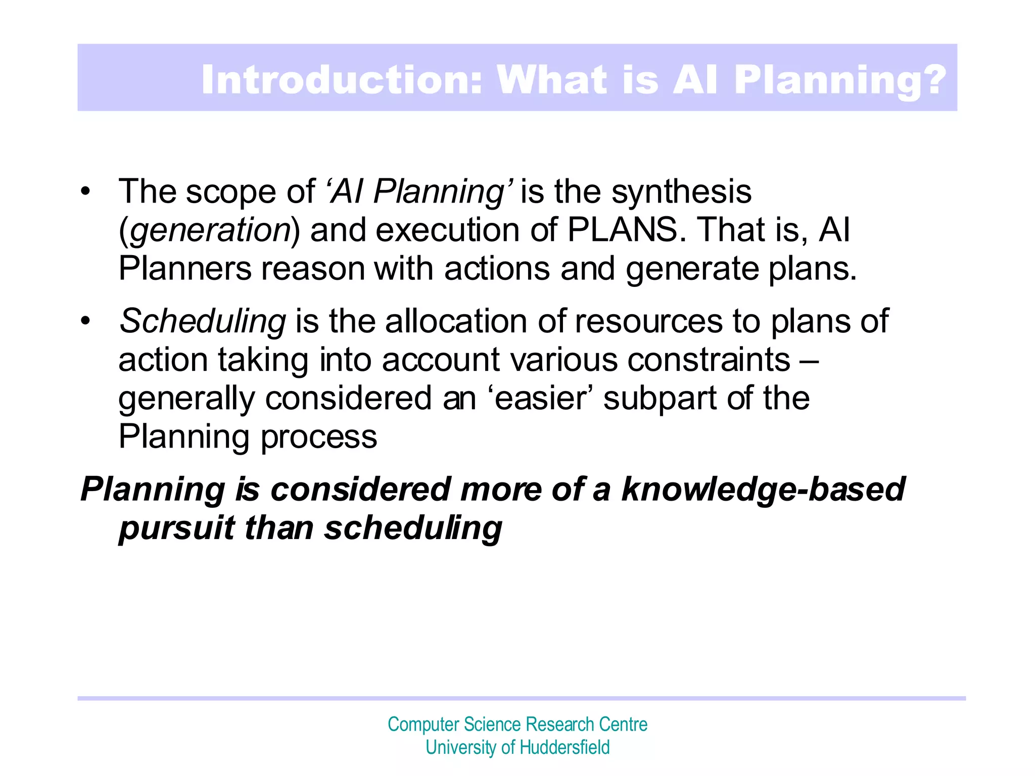 Knowledge Engineering For Automated Planning | PPT