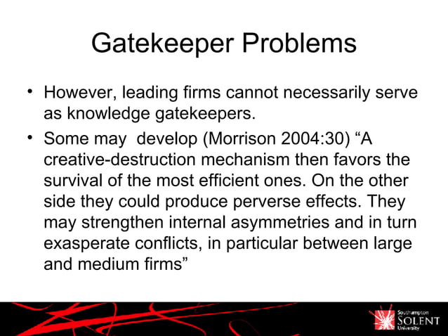 Knowledge Gatekeepers | PPT | Business | Business and Finance