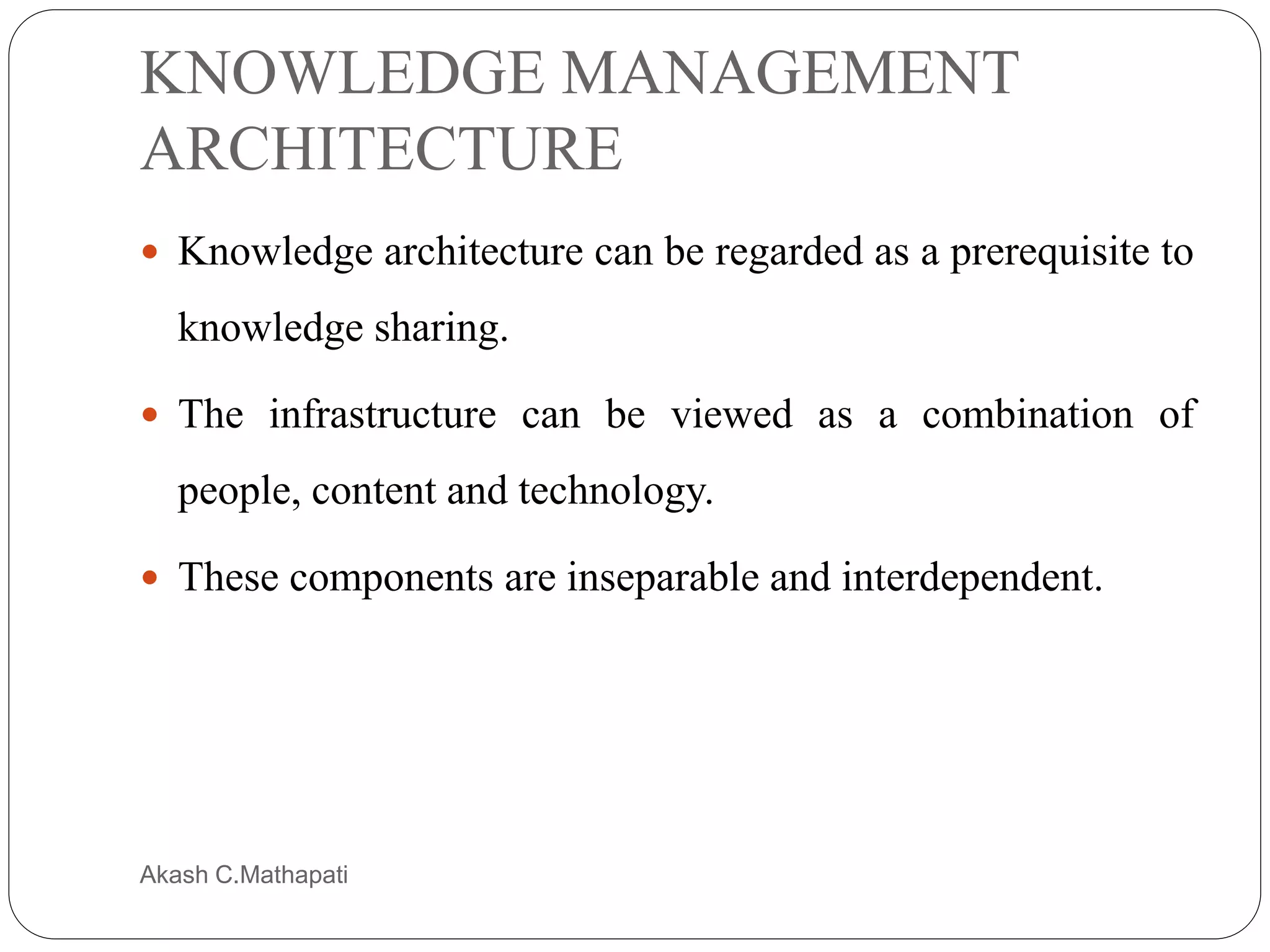 Knowledge management architecture | PPTX