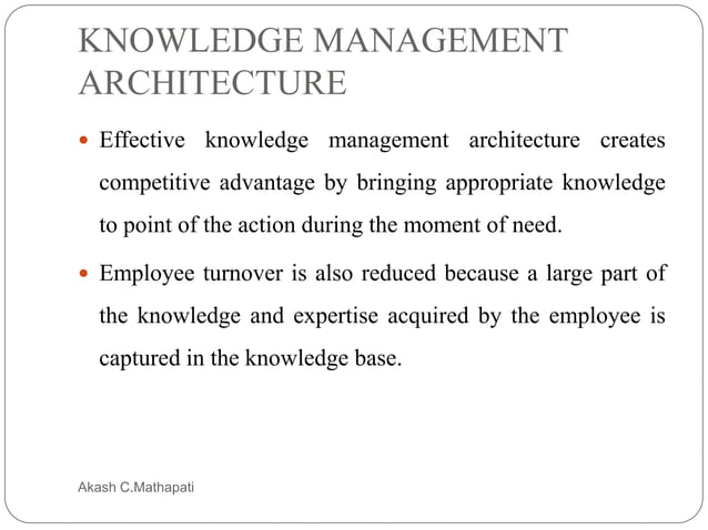 Knowledge management architecture | PPTX