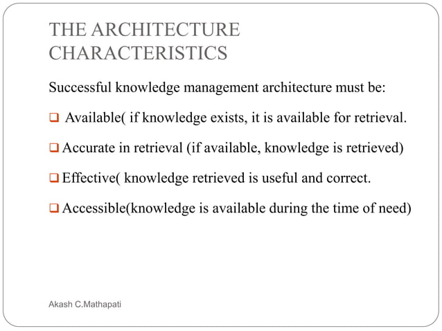 Knowledge management architecture | PPTX
