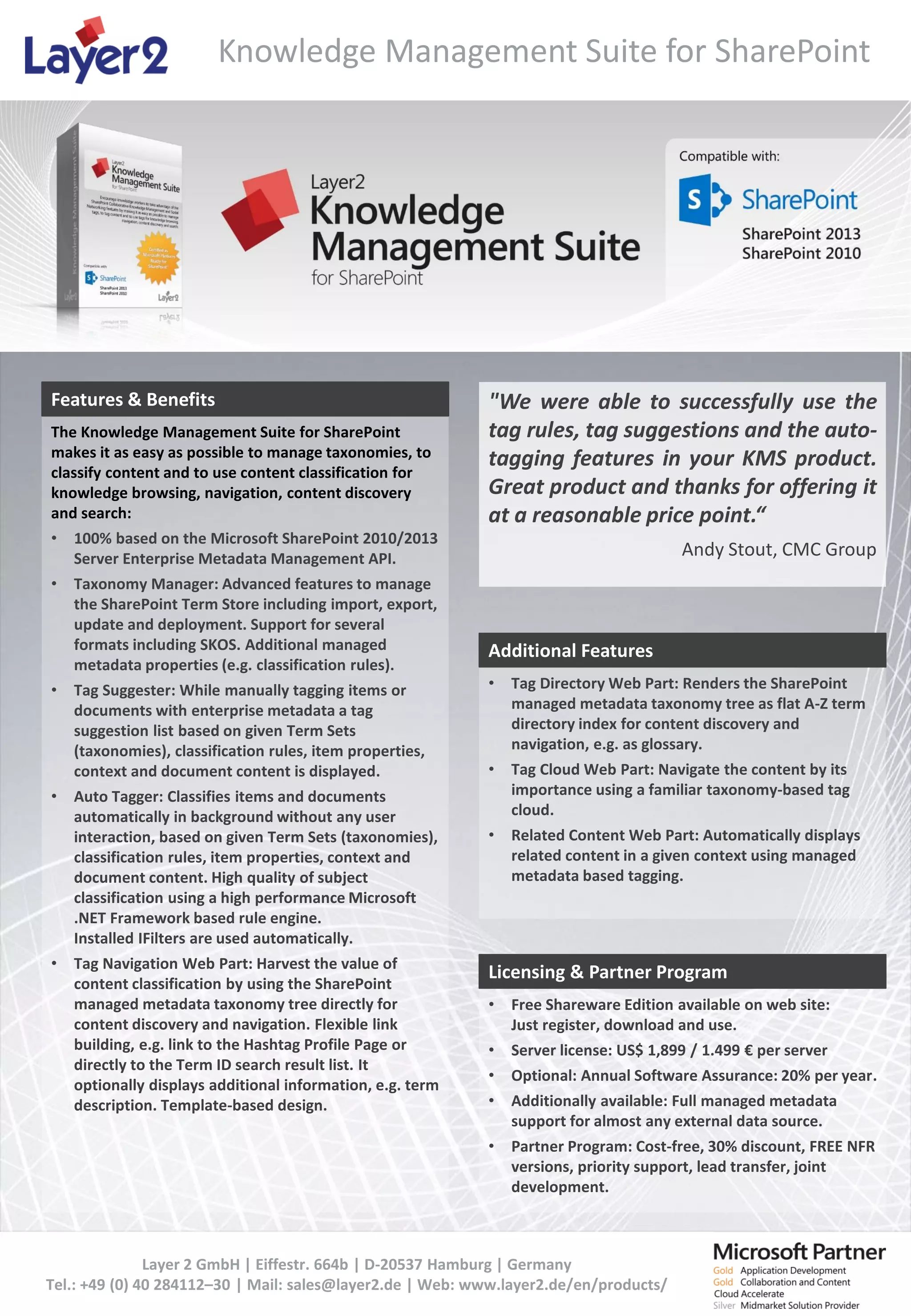 SharePoint Knowledge Management Suite by Layer2 | PDF