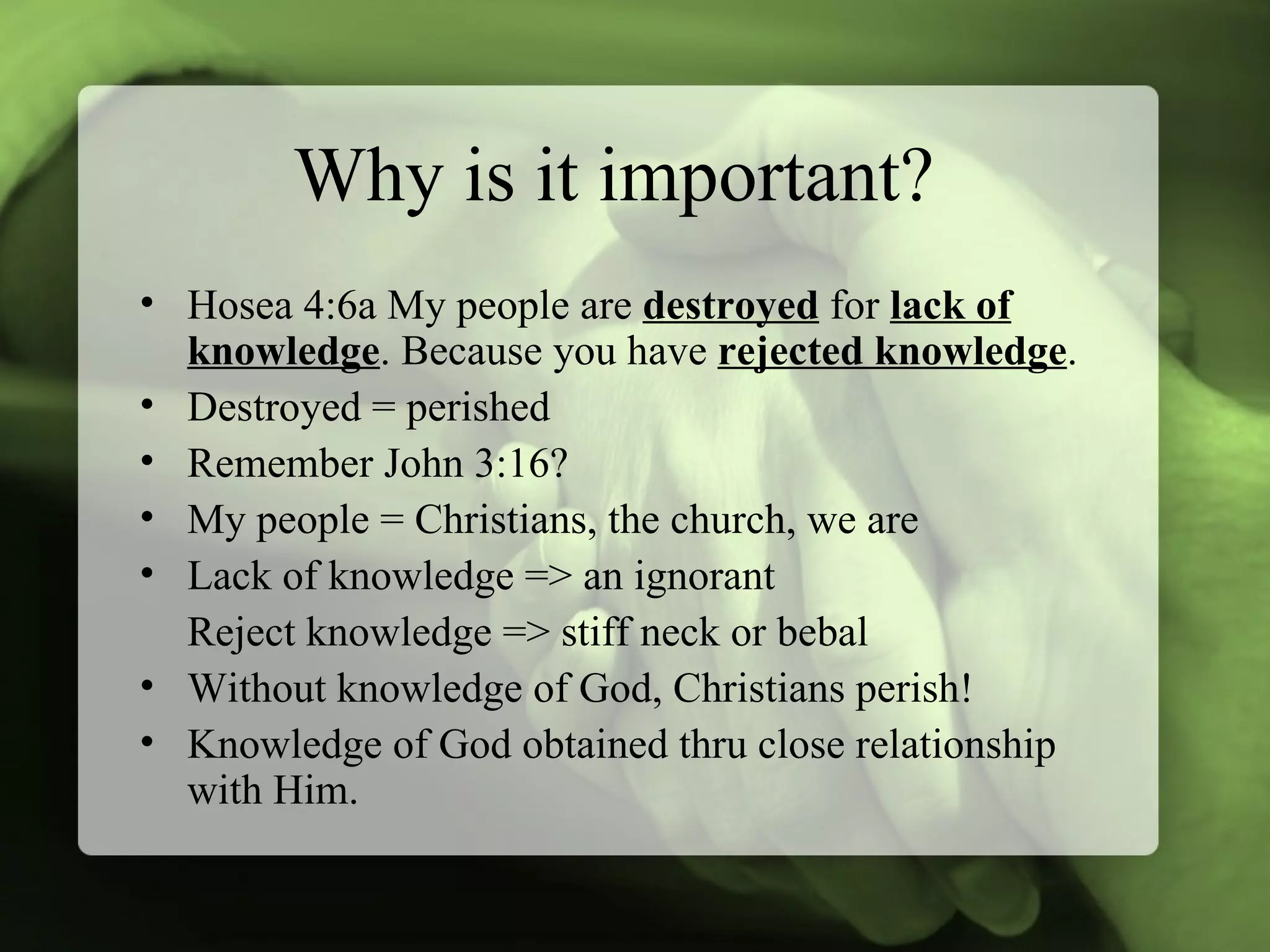 Knowledge Of God | PPT