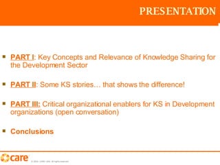 Knowledge Sharing at CARE | PPT