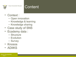 Knowledge Sharing over social networking systems | PPT