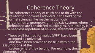 Knowledge and Truth about Introduction to Philosophy Lesson 2 (Week 2 ...