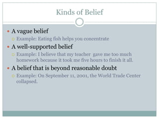 Knowledge and belief | PPTX