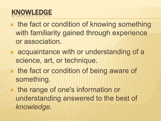 KNOWLEDGE AND CURRICULUM | PPTX