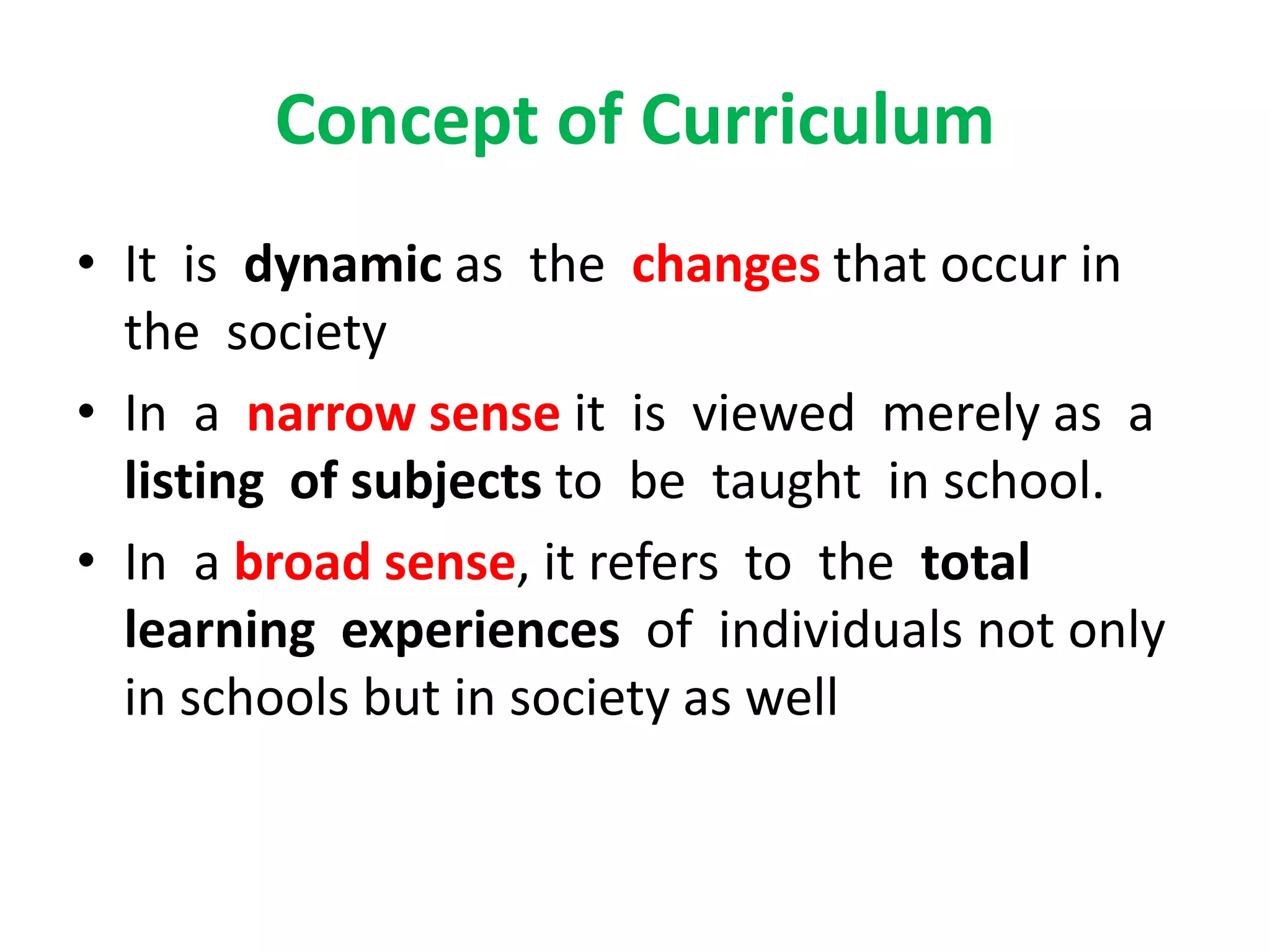 Meaning and Nature of Curriculum | PPTX