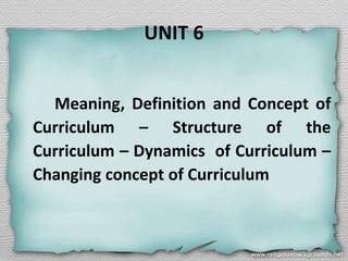 Knowledge and curriculum unit 6 | PPTX