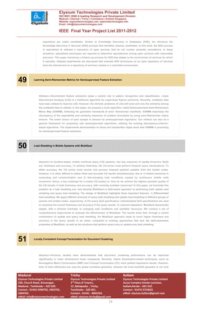 IEEE Final Year Projects 2011-2012 :: Elysium Technologies Pvt Ltd::Knowledge and data ...