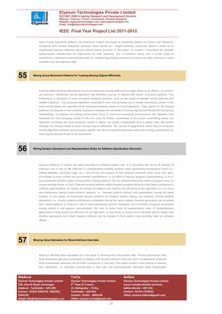 IEEE Final Year Projects 2011-2012 :: Elysium Technologies Pvt Ltd::Knowledge and data ...