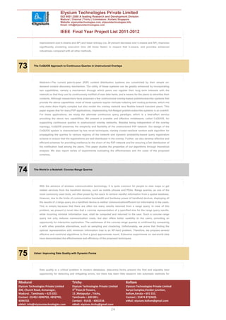 IEEE Final Year Projects 2011-2012 :: Elysium Technologies Pvt Ltd::Knowledge and data ...