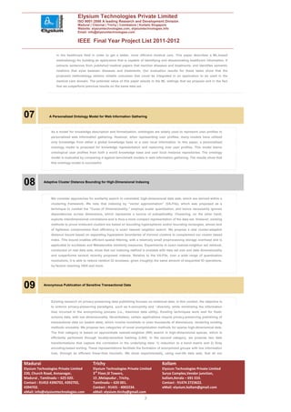 IEEE Final Year Projects 2011-2012 :: Elysium Technologies Pvt Ltd::Knowledge and data ...