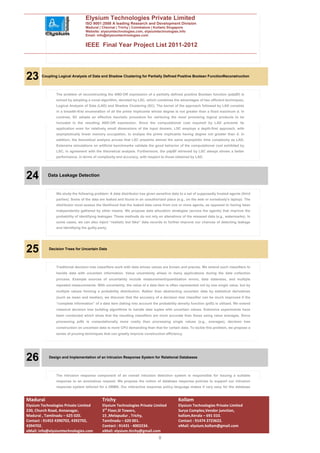 IEEE Final Year Projects 2011-2012 :: Elysium Technologies Pvt Ltd::Knowledge and data ...