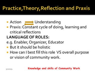 Knowledge and skills required for Community Work | PPTX