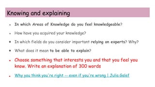 knowledge and the knower, tok theme ...