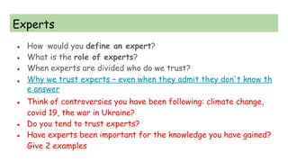 knowledge and the knower, tok theme ...