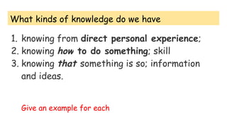 knowledge and the knower, tok theme ...