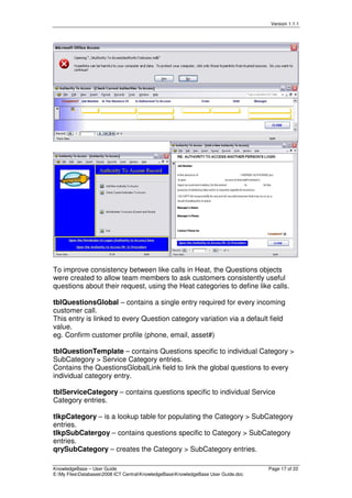 ICT Central Knowledge Base documentation | PDF
