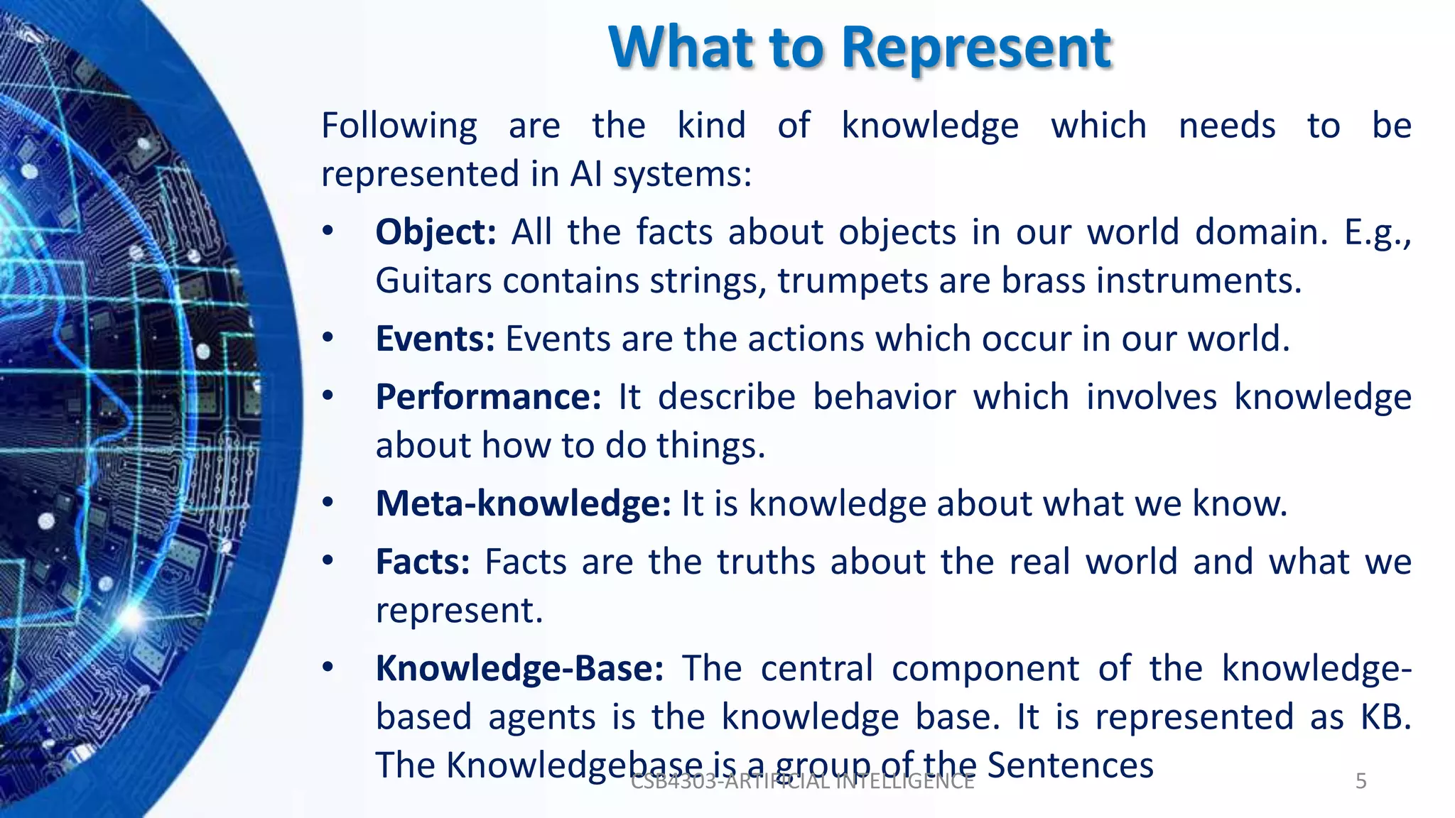 Knowledge Base and Representation.pptx | Programming Languages | Computing