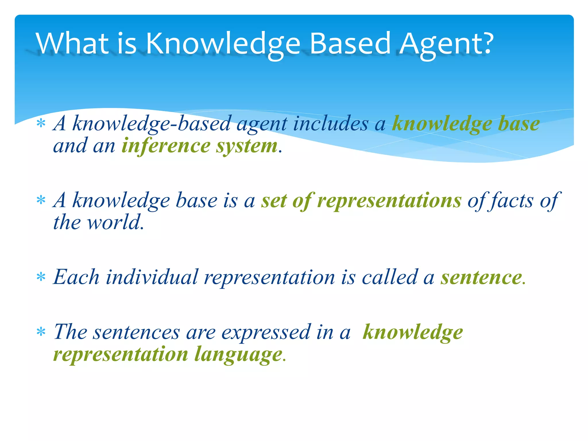 Knowledge Based Agent | PPTX