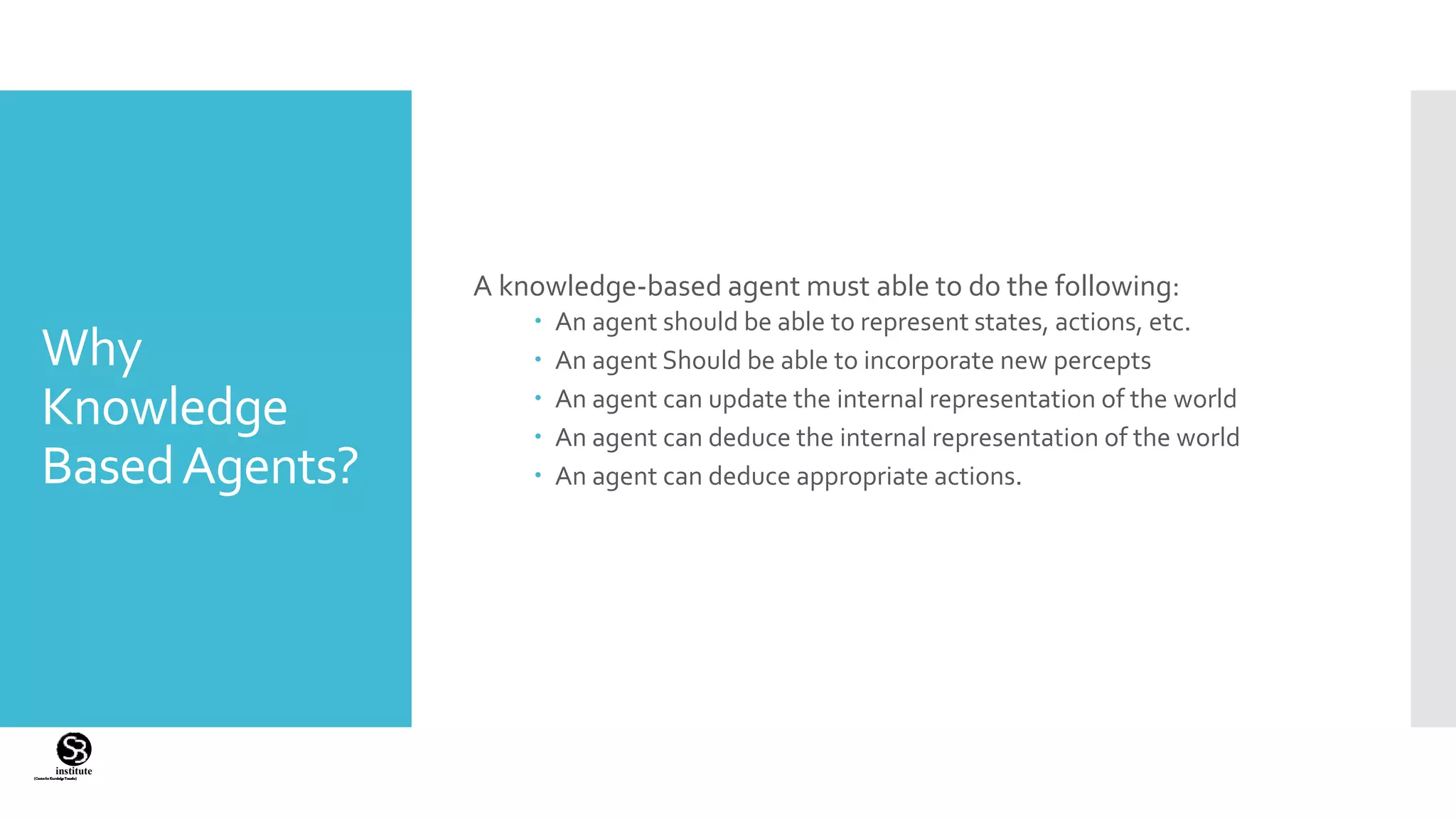 Knowledge based agents | PPTX
