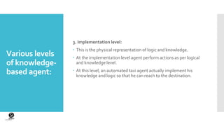 Knowledge based agents | PPTX
