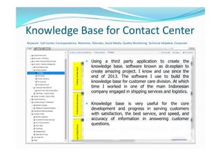 Knowledge base for contact center | PDF | IT and Internet Support ...