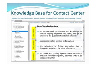 Knowledge base for contact center | PDF
