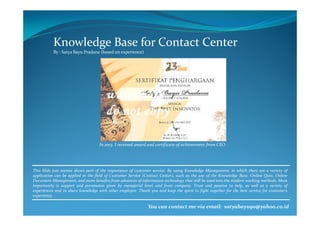 Knowledge base for contact center | PDF | IT and Internet Support ...