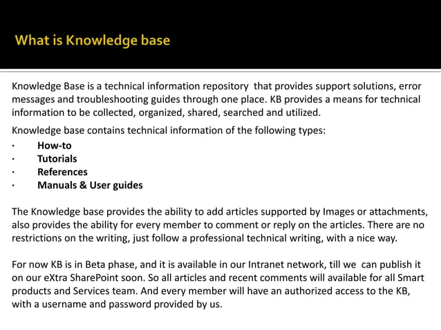 Knowledge Base Project | PPT