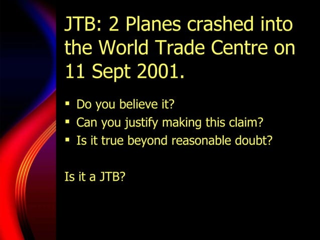 Knowledge Claims And Jtb | PPT