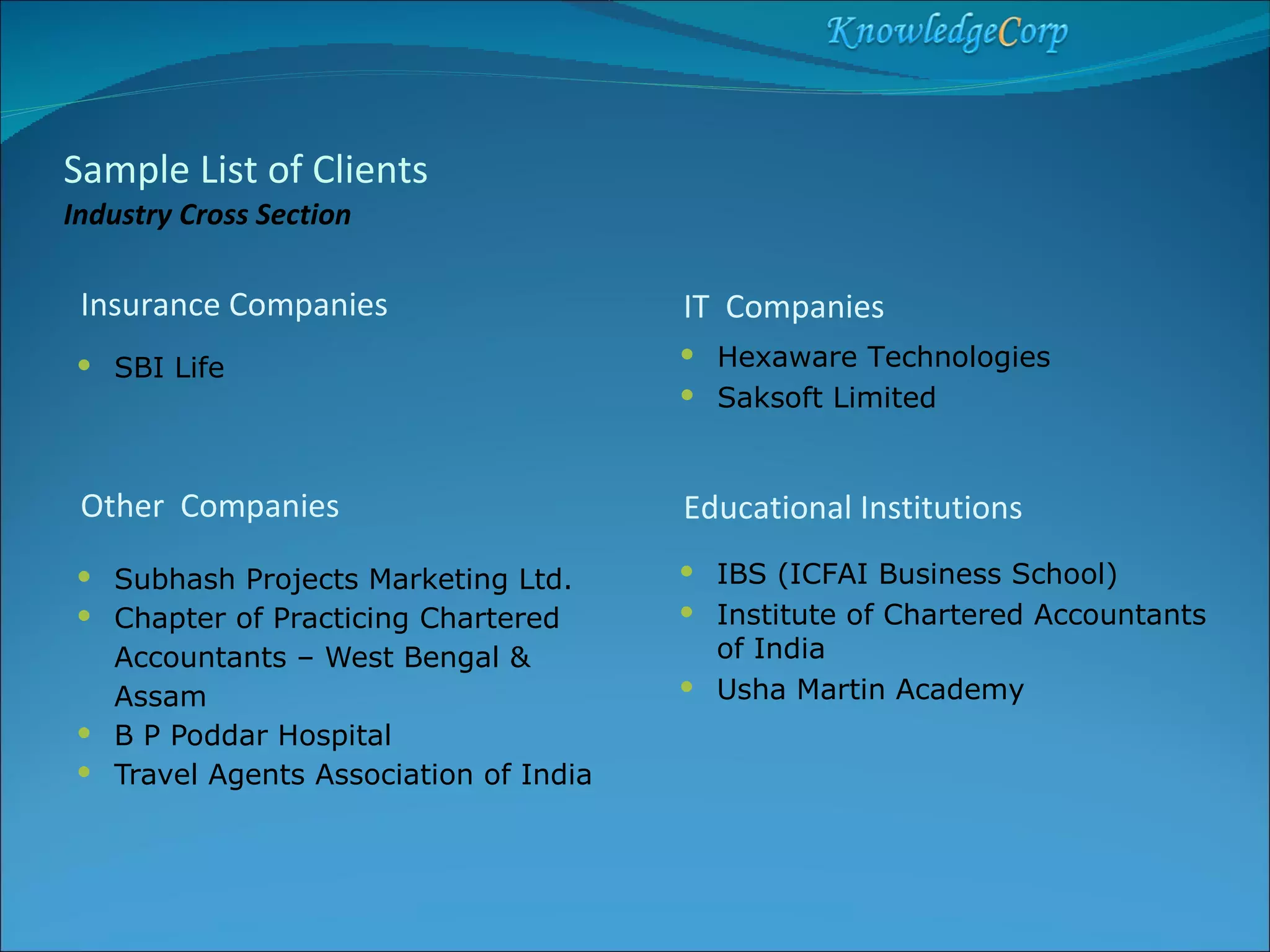 Knowledge Corp Corporate Presentation 1 | PPT