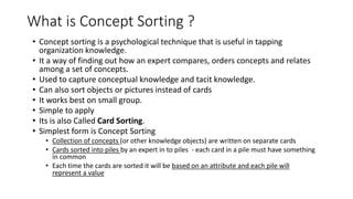 Knowledge Elicitation Techiniques Concept Sorting | PPT