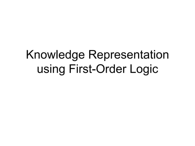 Knowledge engg using & in fol | PPT