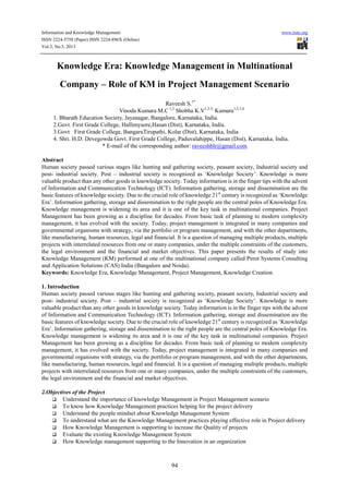 Knowledge era knowledge management in multinational company – role of ...