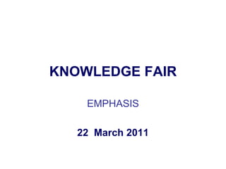 Knowledge fair | PPT