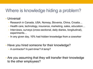 Knowledge Hiding in Organizations by Professor Catherine Connelly of ...
