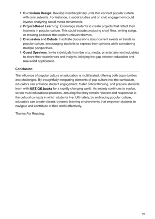 The Influence of Popular Culture on Education | PDF