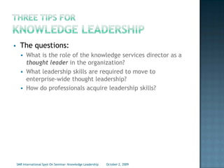 Knowledge Leadership | PDF | Human Resources | Business