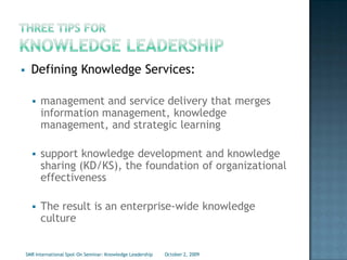 Knowledge Leadership | PDF | Human Resources | Business
