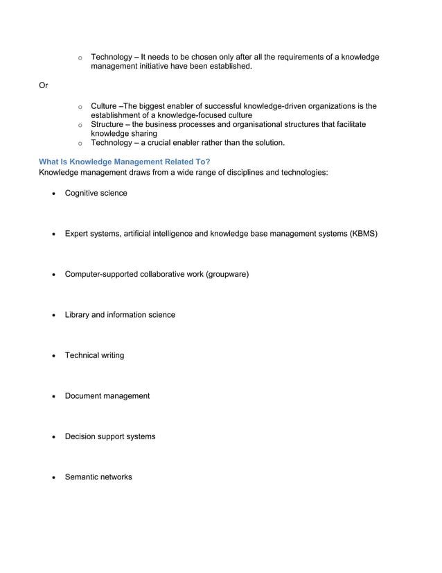 Knowledge Management | DOCX